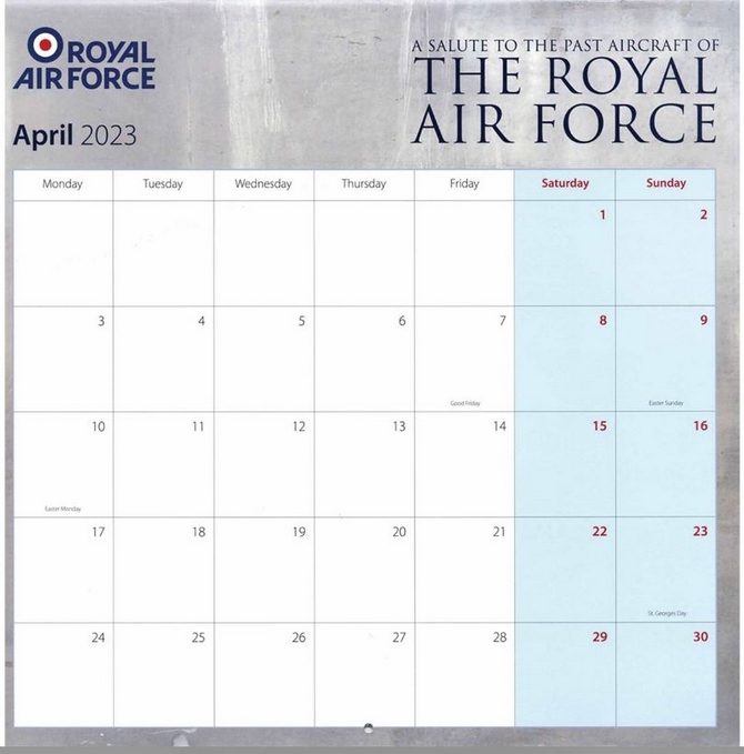 Official RAF Salute To The Past 2023 Calendar